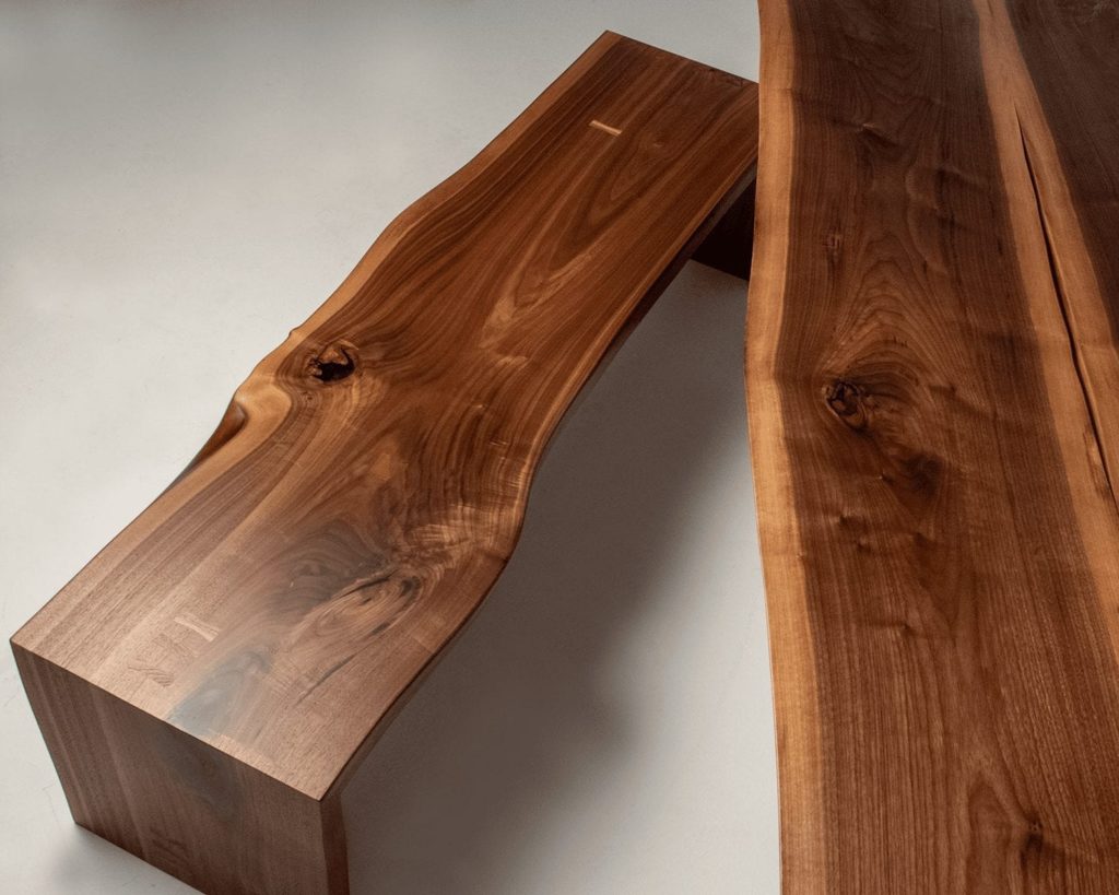 American Walnut Waterfall Bench - L'Atelier Mata